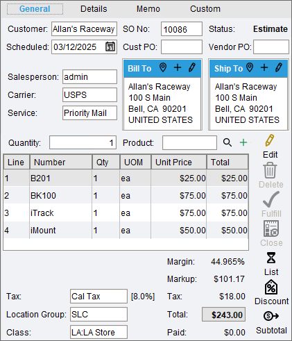 Fishbowl Advanced - Sales Order
